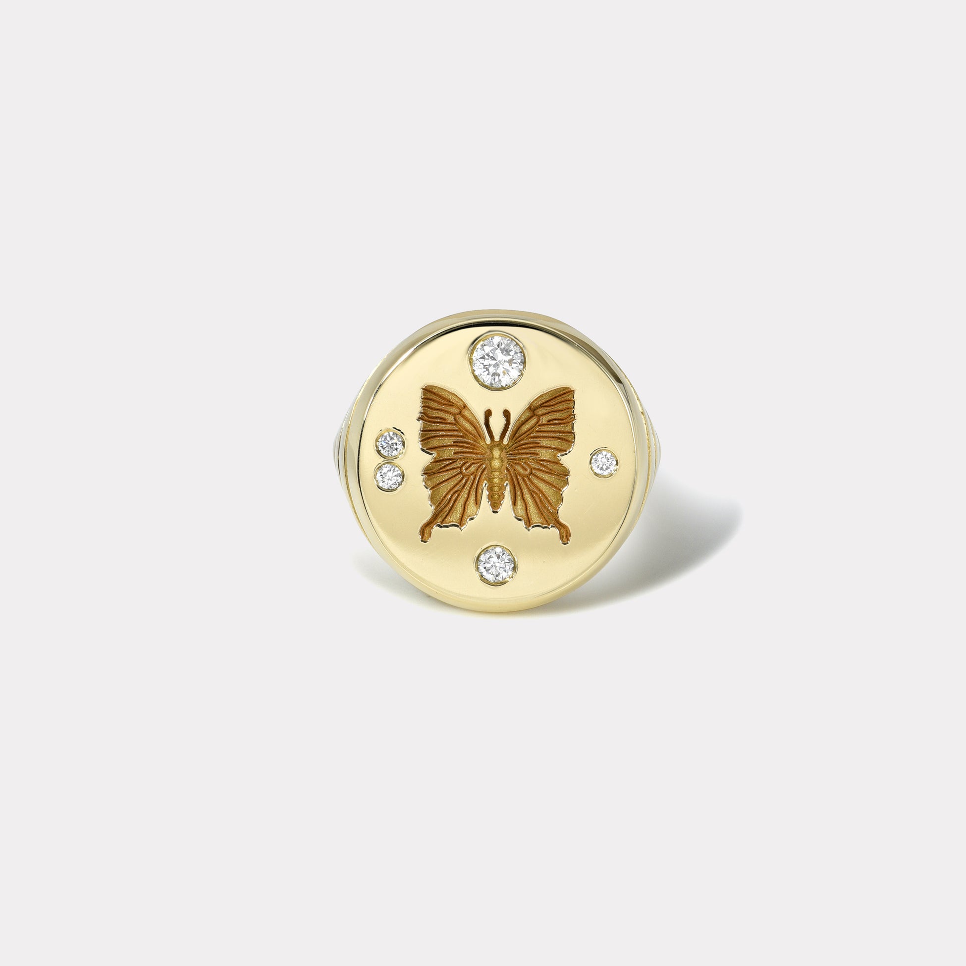 Butterfly Fantasy Signet Ring with Diamonds – Retrouvai