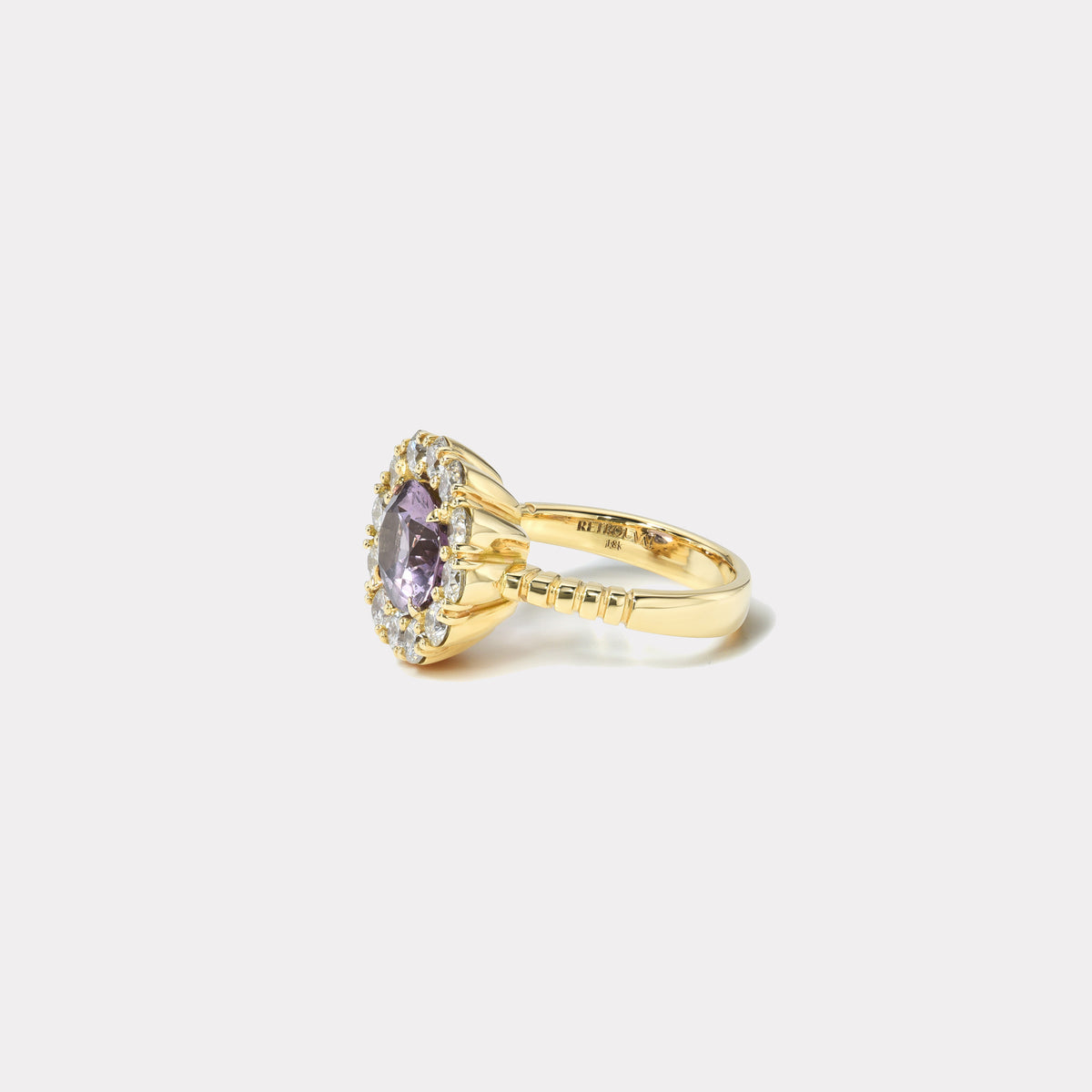 One of a kind 3ct Spinel and Diamond Heirloom Bezel Ring – Retrouvai ...