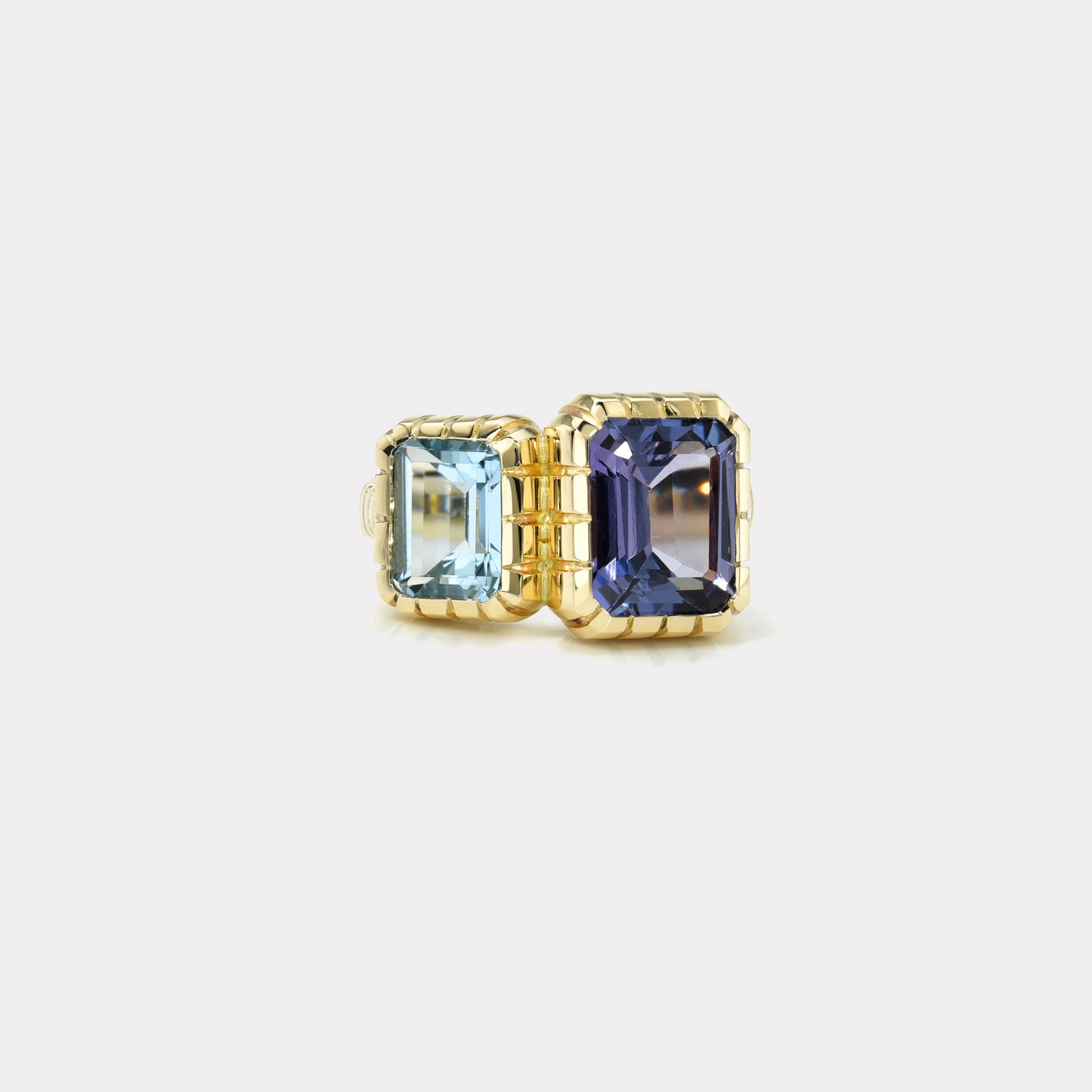 1.34ct Emerald Cut Aquamarine and 3.30ct Emerald Cut Tanzanite Double – Retrouvai
