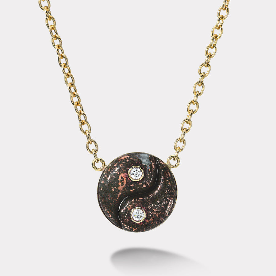 Double Stone Yin Yang Pendant on Handmade Chain - Double Copper in Qua ...