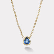3.95ct Pear Blue Sapphire Heirloom Bezel Pendant – Retrouvai