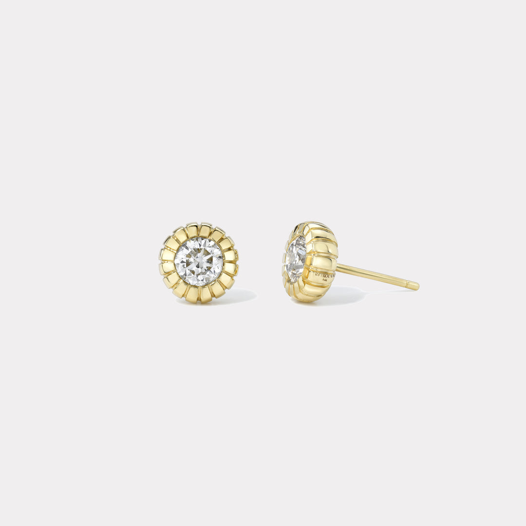 1ct Diamond Heirloom Bezel Stud Earrings – Retrouvai