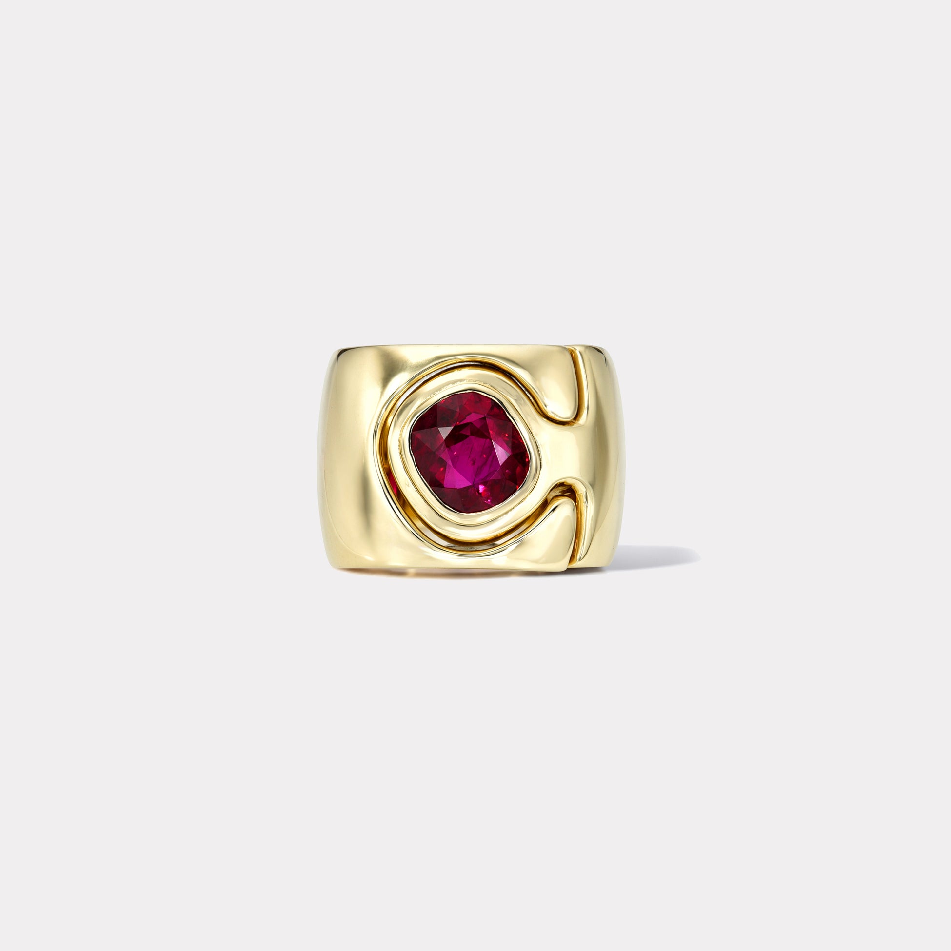 2.71ct Cushion Ruby Impetus Interlocking Puzzle Ring – Retrouvai