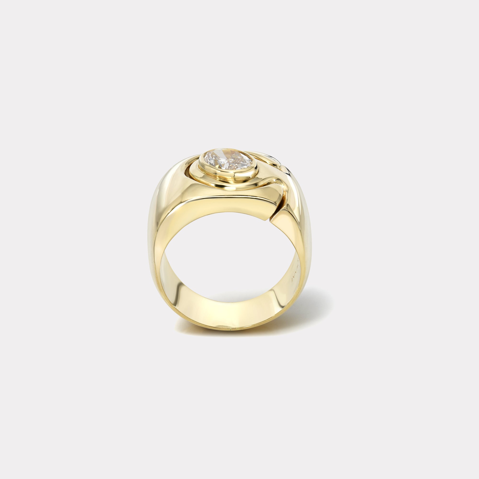 Impetus Interlocking Puzzle Ring with 1.08ct Oval Diamond – Retrouvai