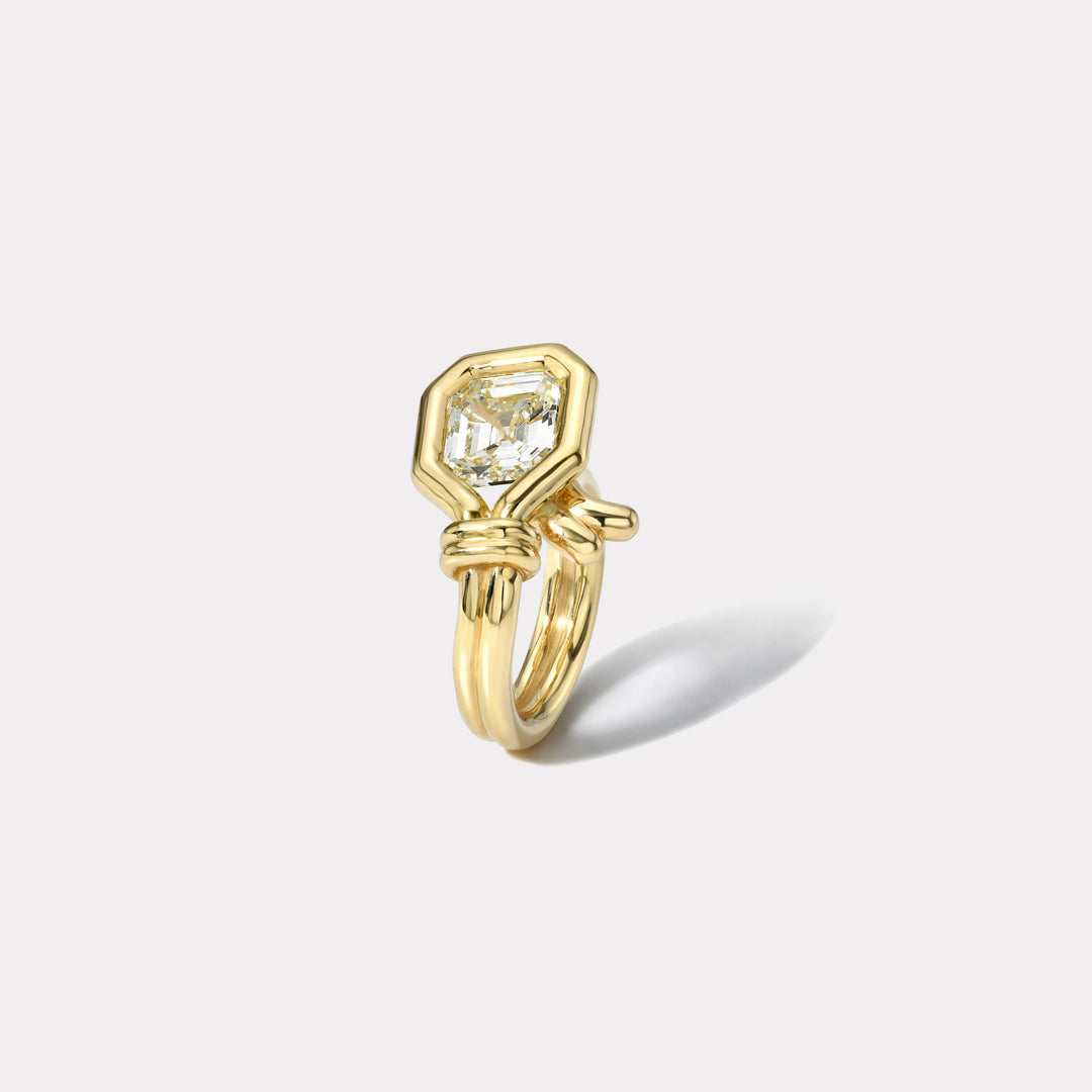 5ct Antique Asscher Cut Diamond Loop Ring – Retrouvai