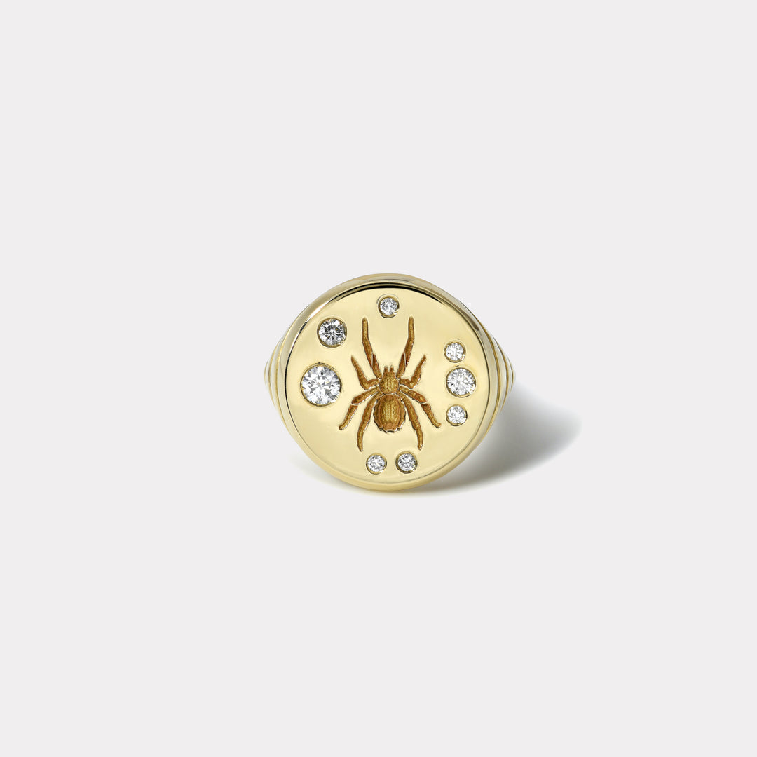Spider Fantasy Signet Ring with Diamonds – Retrouvai