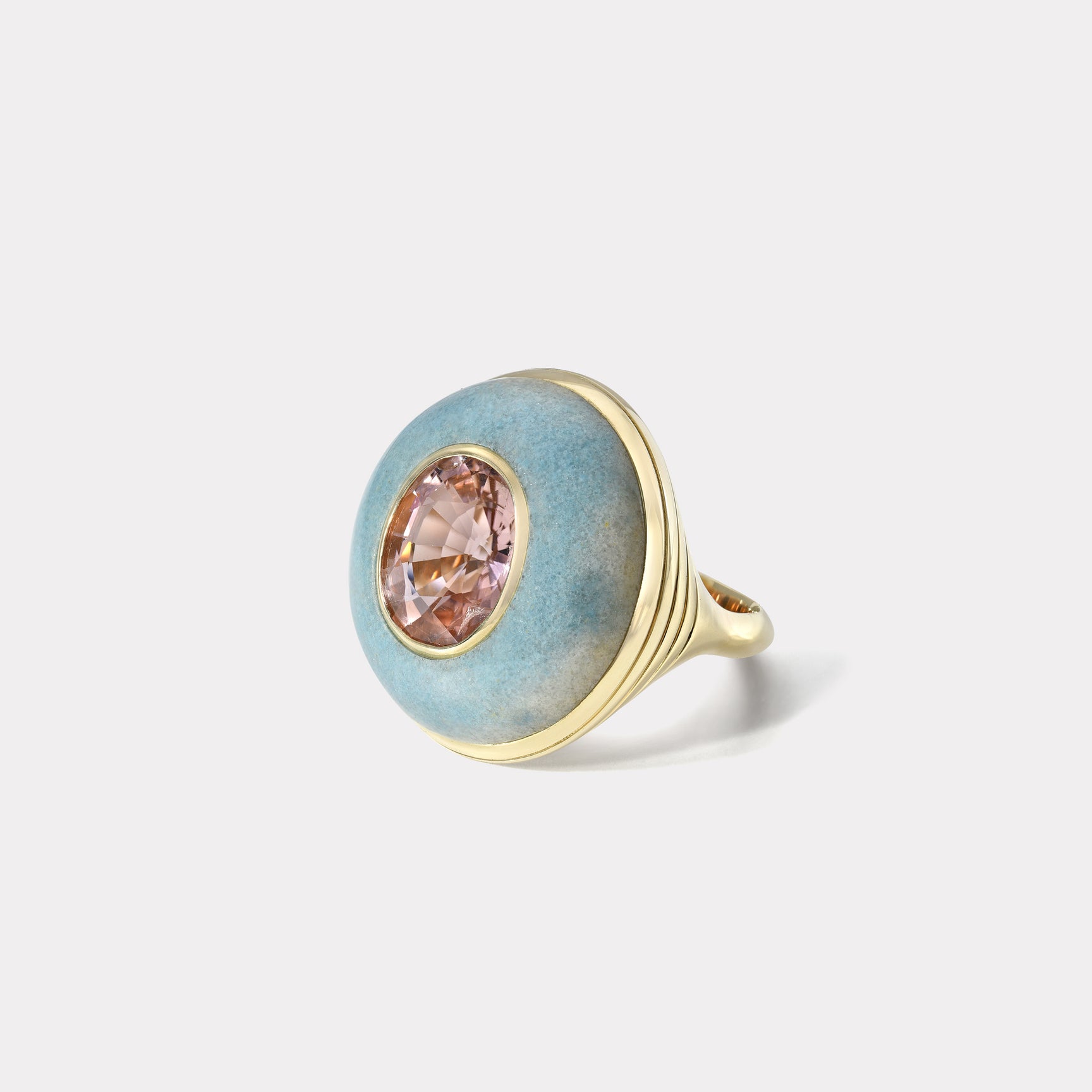Classic Lollipop Ring - Pink Tourmaline in Hand Carved Trolleite ...