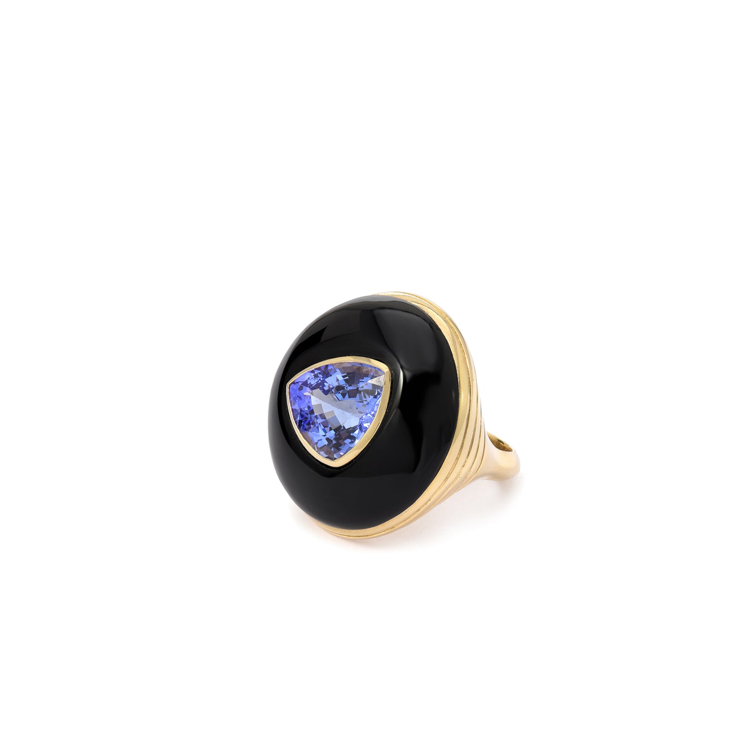 Classic Lollipop Ring - Triangle Tanzanite in Hand Carved Onyx – Retrouvai