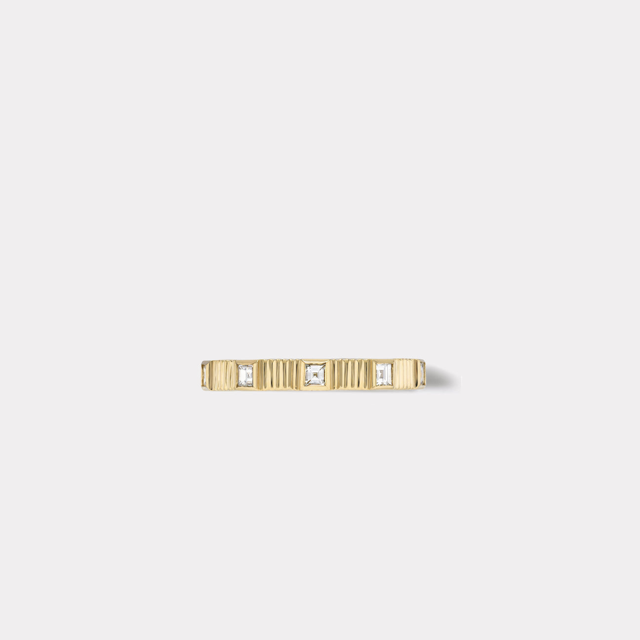 Pleated Five Stone Band - Carre Cut Diamonds – Retrouvai